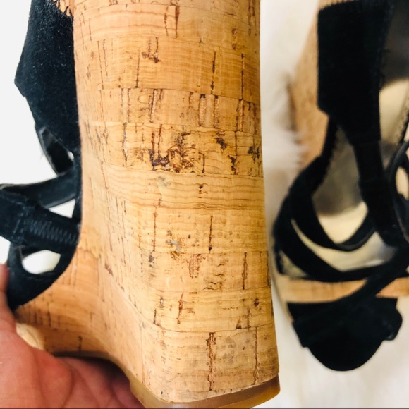 bebe | Shoes | Bebe Cork Peeptoe Wedges | Poshmark